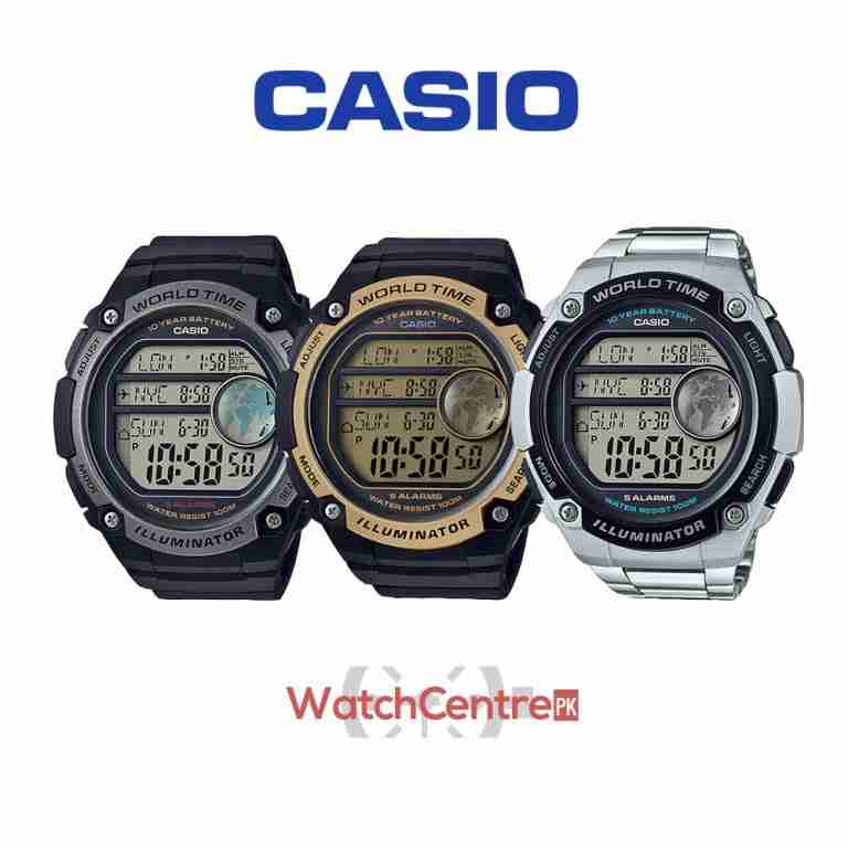 Casio AE-3000W World Time Series Big Dial Wrist Watches