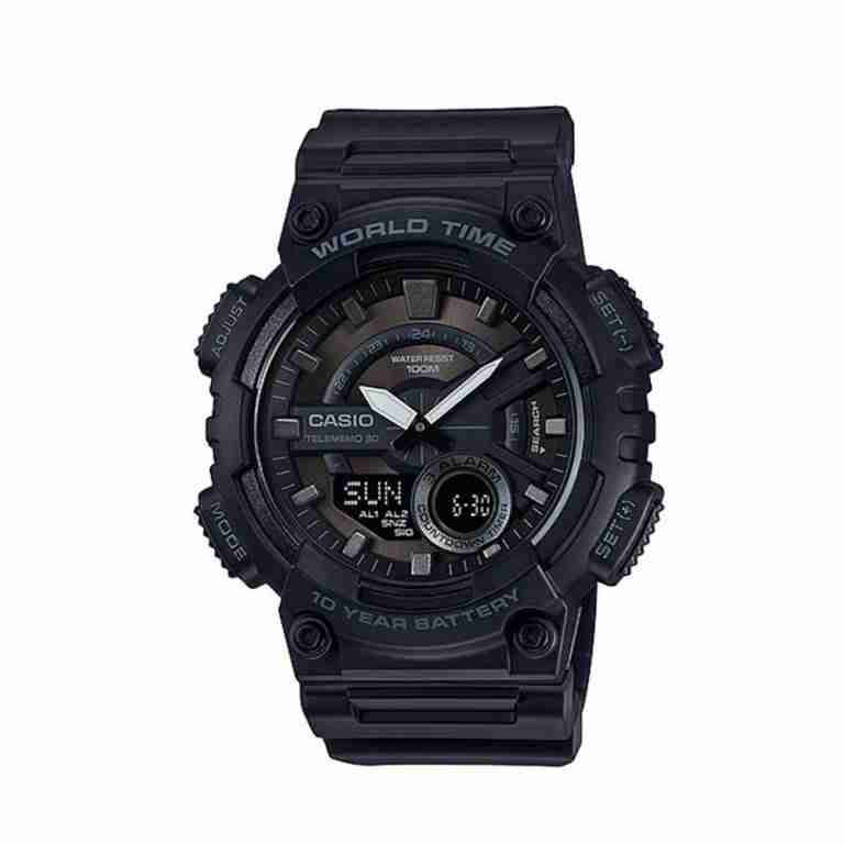 Casio AEQ-110W-2AV Blue Analog Digital Telememo 30 Watch