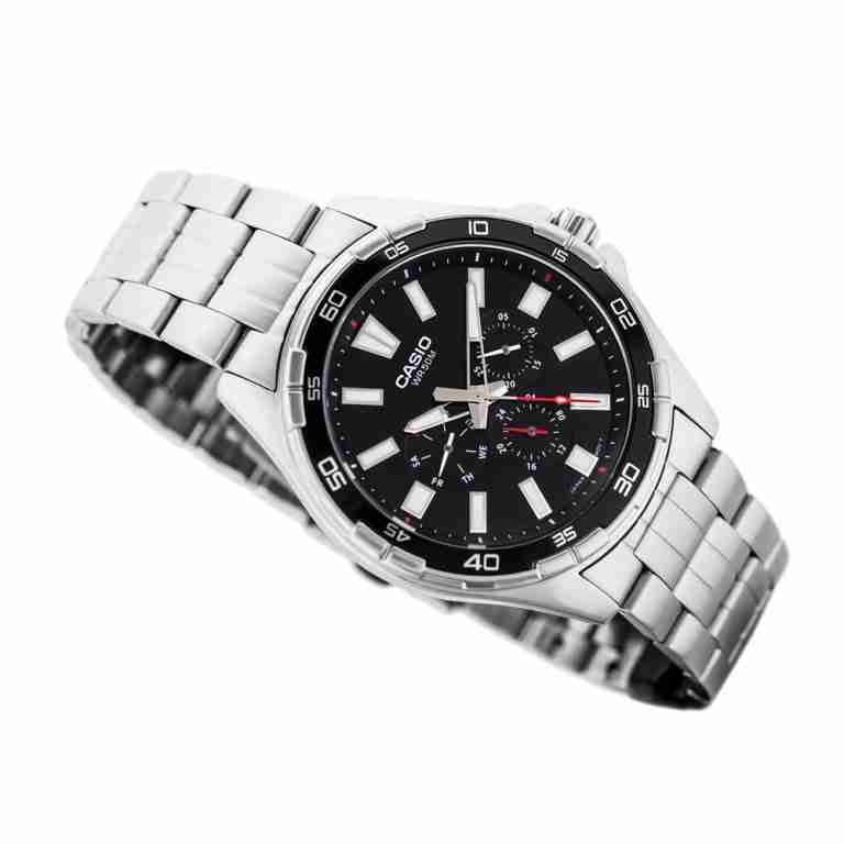 Casio MTD-300D-1AVDF Chronograph Black Dial Wrist Watch - WatchCentre.PK