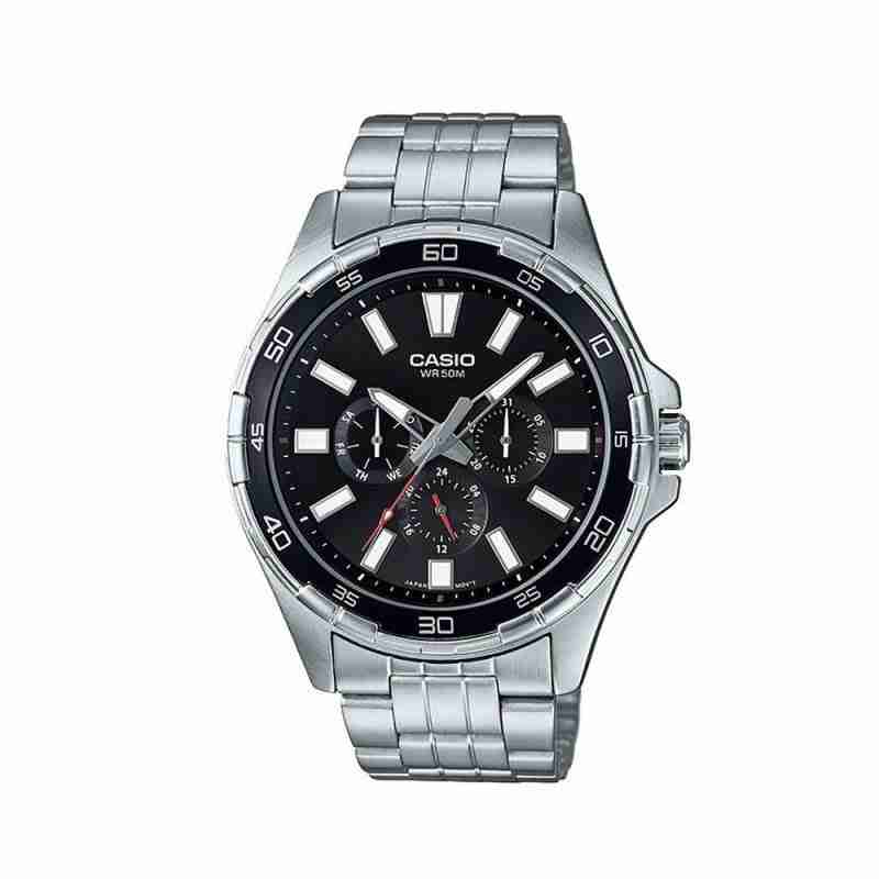 Casio MTD-300SG-1AV Chronograph Black Dial Wrist Watch - WatchCentre.PK