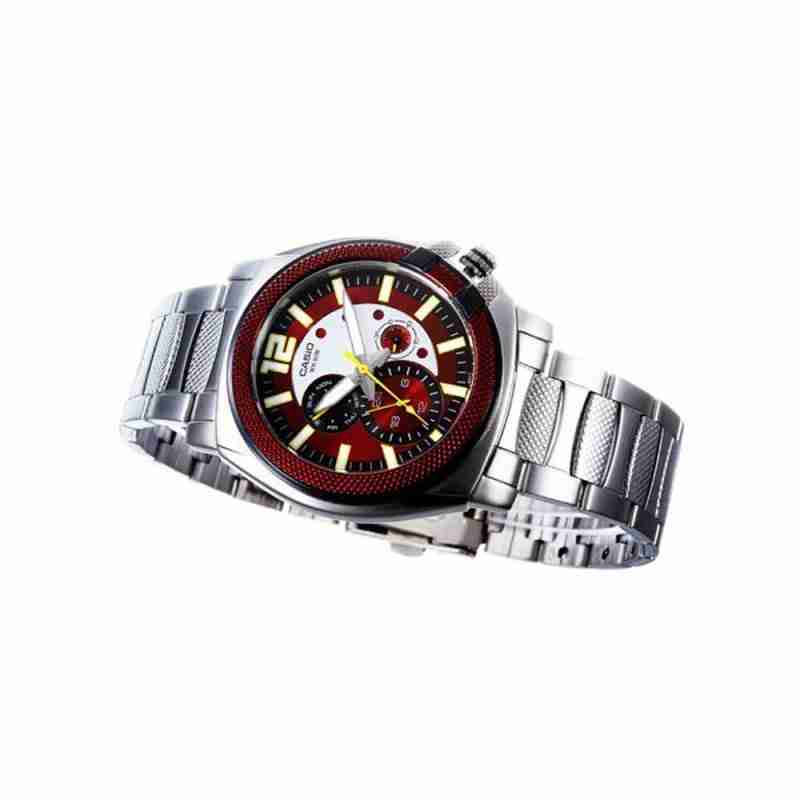 Casio MTP-1316D-4AV Stylish Red Dial Chronograph Wrist Watch ...