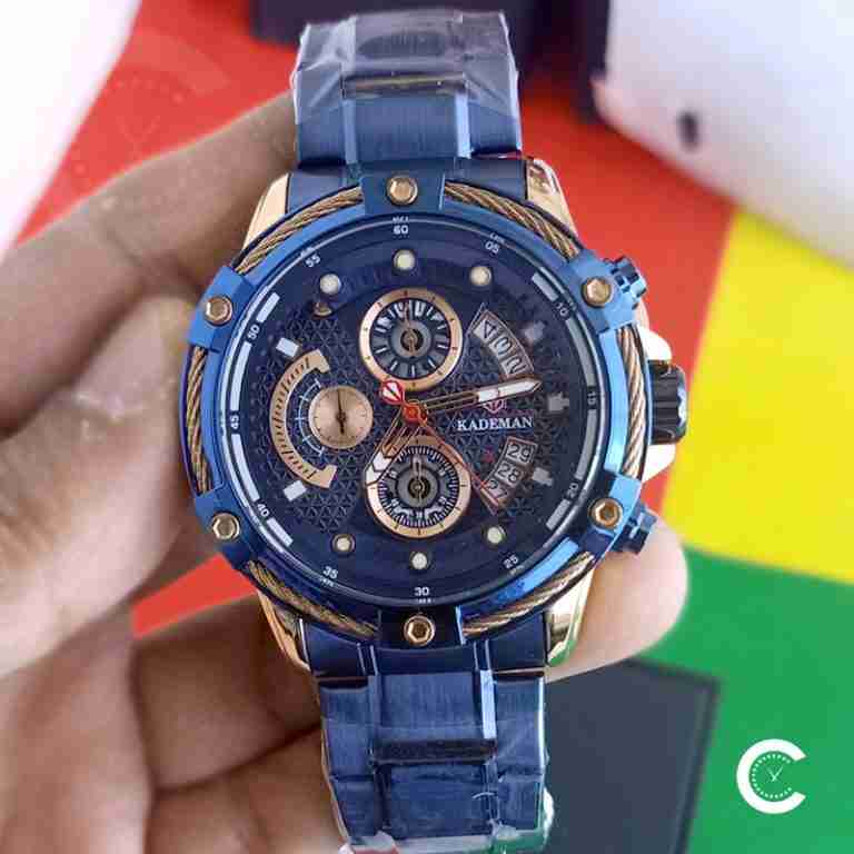 Kademan 9087 Blue Stainless Steel Men's Chronograph Gift Watch