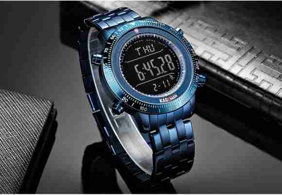 Kademan K849G Blue Stainless Steel Men's Digital Wrist Watch