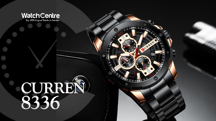 Curren 8336 Men's Black Chronograph Wrist Watch Video Review