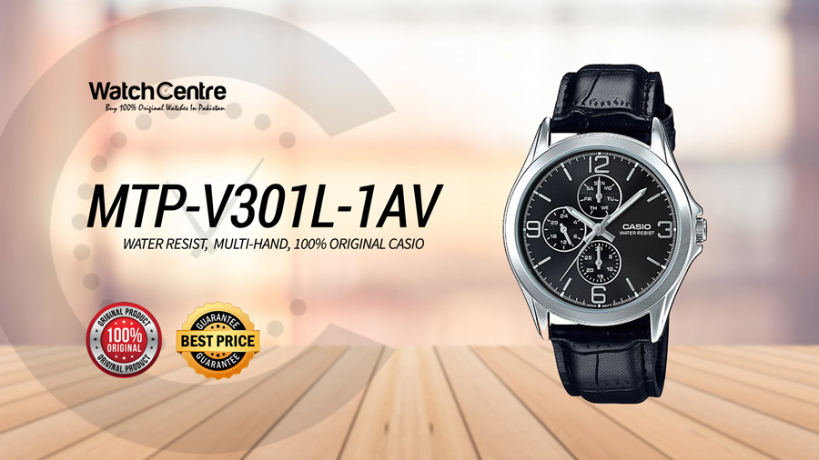 Casio MTP-V301L-1AV Men's Multi Hand Dial Dress Watch Video Review