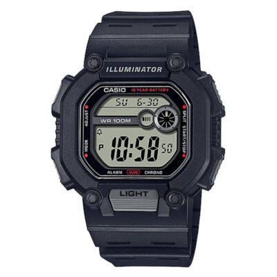 Casio W-219H-4A Digital Sports Watch in Orange Resin Band