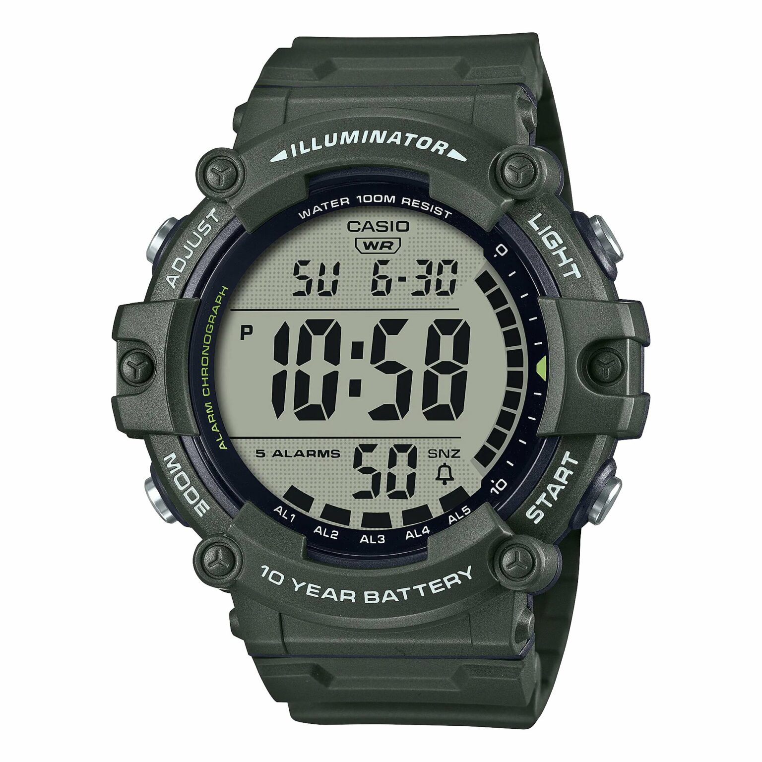 Casio AE-1500WHX-3AV Military Green Big Digital Sports Watch