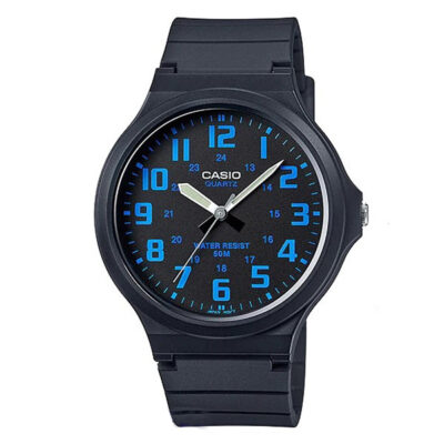 Casio MRW-200H-2B Blue Numeric Dial Black Resin Youth Watch