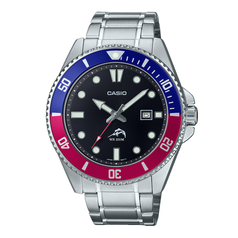 Casio Duro MDV-106DD-1A2V Pepsi Dial Men's Steel Wrist Watch