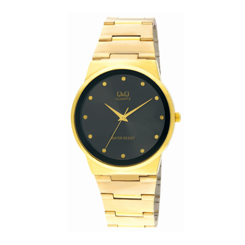 Q&Q Q398-002Y Round Dial Golden Chain Men's Gift Watch - WatchCentre.PK